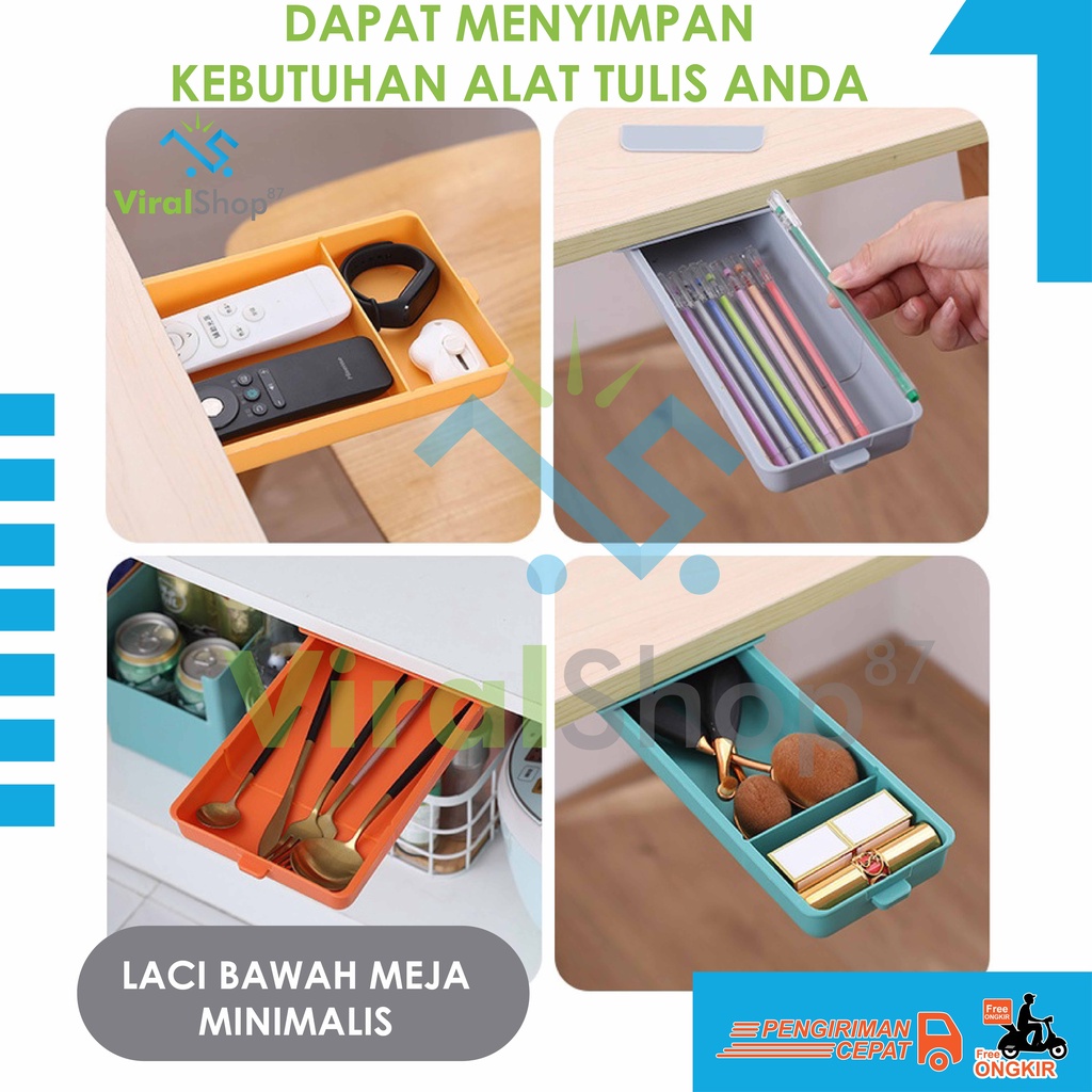 Jual Storage Box Laci Bawah Meja Penyimpanan Alat tulis Sendok | Shopee ...