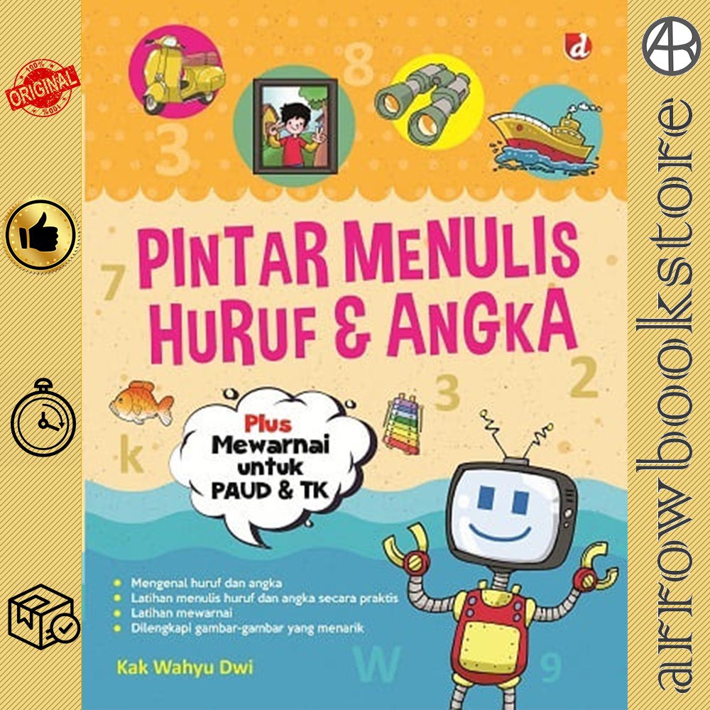 Jual Pintar Menulis Huruf & Angka Plus Mewarnai untuk PAUD & TK - Kak ...