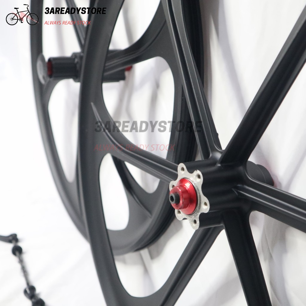 Jual wheelset / velg racing sepeda ALLOY 26" inch Full Black colour ...