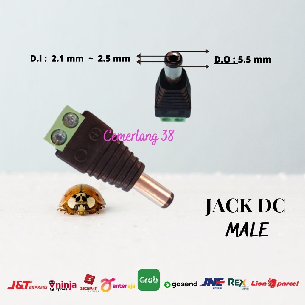 Jual Jack DC CCTV Power Male Connector Camera CCTV Jantan Jack DC ...
