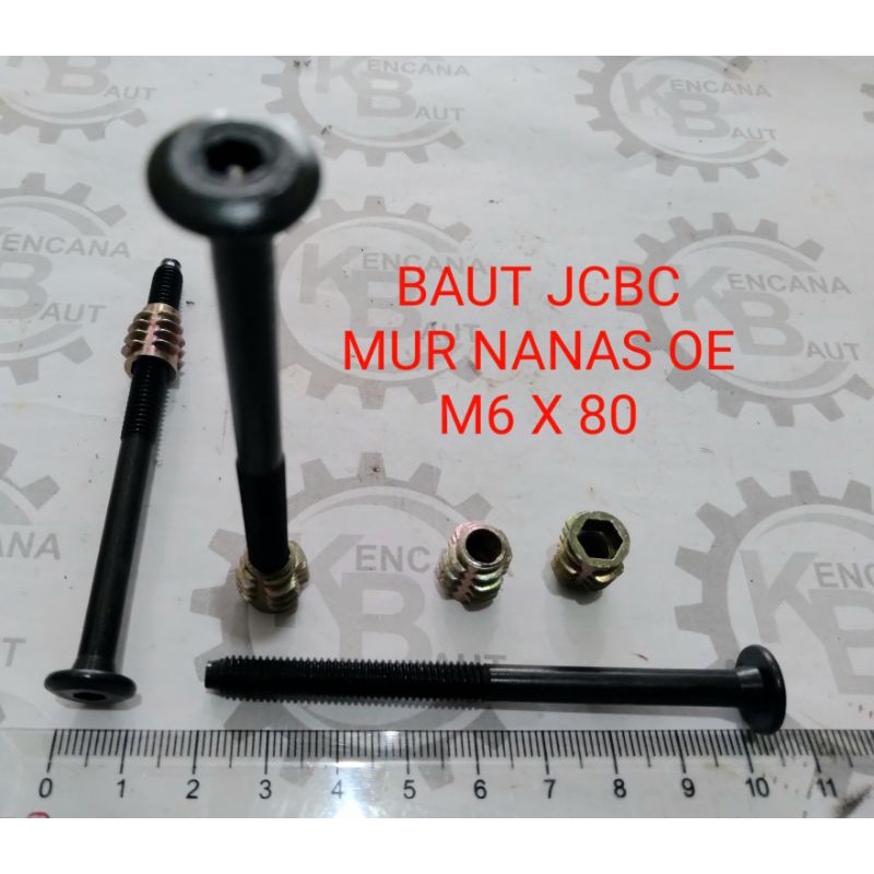 Jual BAUT JCBC MUR NANAS OE M6 X 80 / BAUT MEBEL/ BAUT FURNITURE ...
