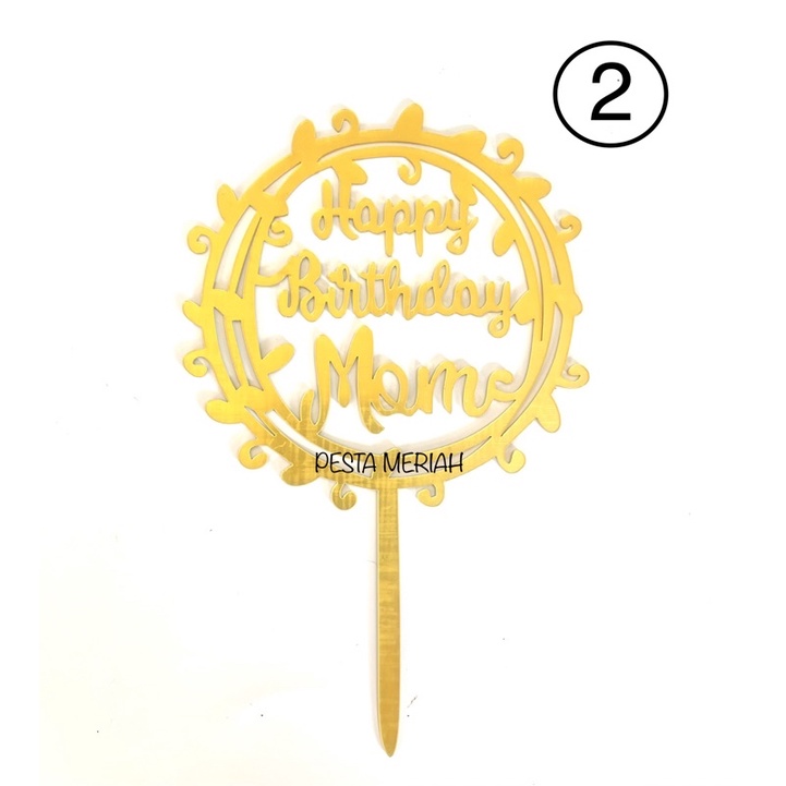 Jual CAKE TOPPER HAPPY BIRTHDAY MOM / CAKE TOPPER HAPPY BIRTHDAY DAD ...