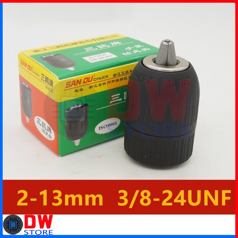 Jual Kepala Bor Keyless Drill Chuck Cordless 2-13mm 3/8-24UNF 1/2-20UNF ...