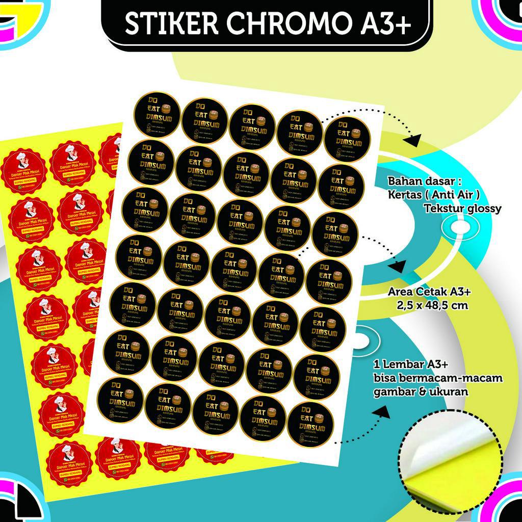 Jual Cetak Stiker Chromo A3+ / Cetak Stiker Label Kemasan / Label ...