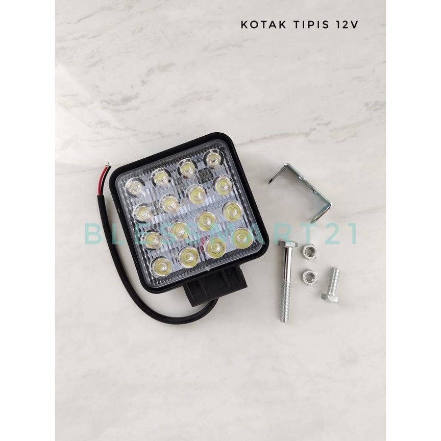Jual LAMPU SOROT 16 LED KOTAK 12V | Shopee Indonesia
