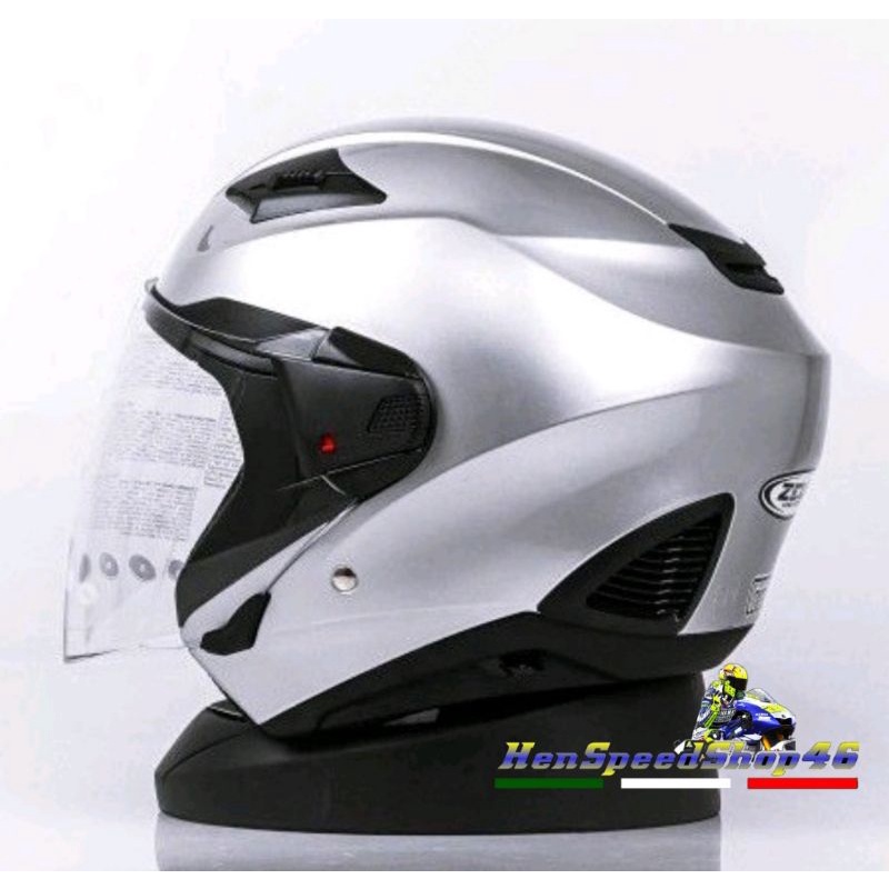Jual HELM ZEUS 611 SILVER - Solid_ half face/original 100% zeus ...