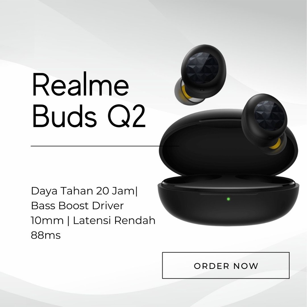 Jual Realme Buds Q2 True Wireless TWS [20 Hours Battery, 10mm Bass ...