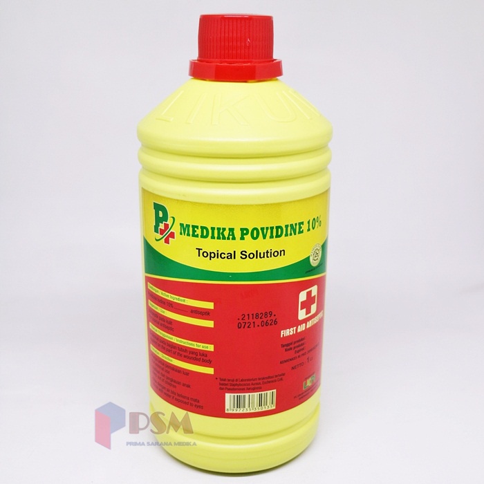 Jual Medika Povidine Iodine 10% 1 Liter / Obat Merah Luka Povidon ...