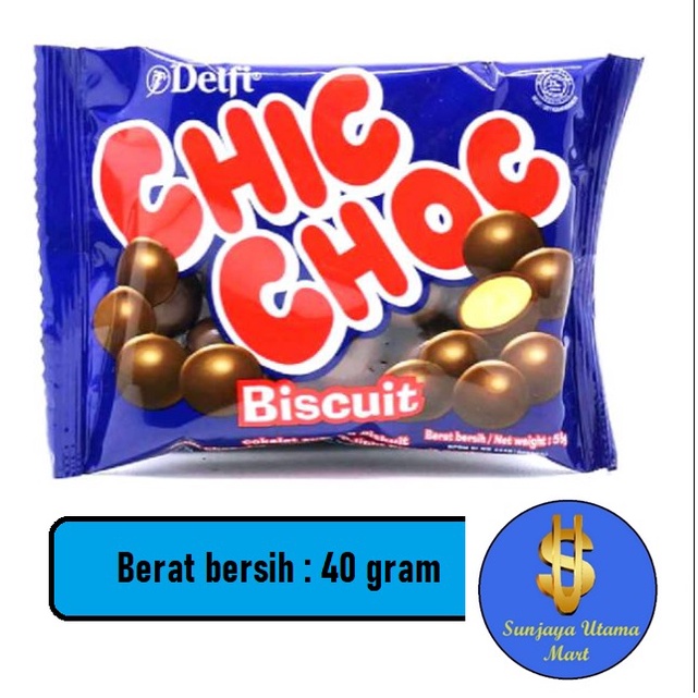 Jual Delfi Chocolate Biscuit Chi Choc 40g-Cokelat Biskuit Chic Choc ...