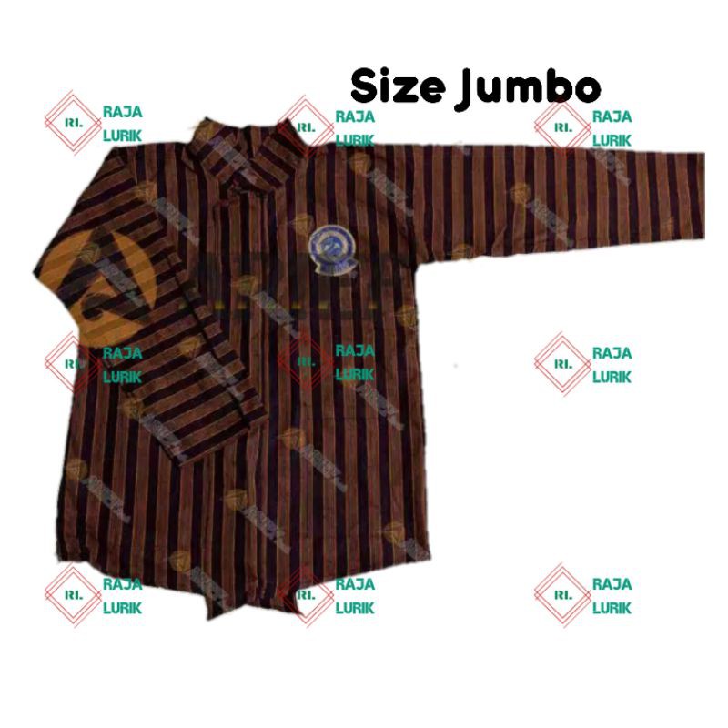 Jual Surjan Lurik Dewasa Asli Tenun Coklat Jumbo / Baju Surjan Lurik ...