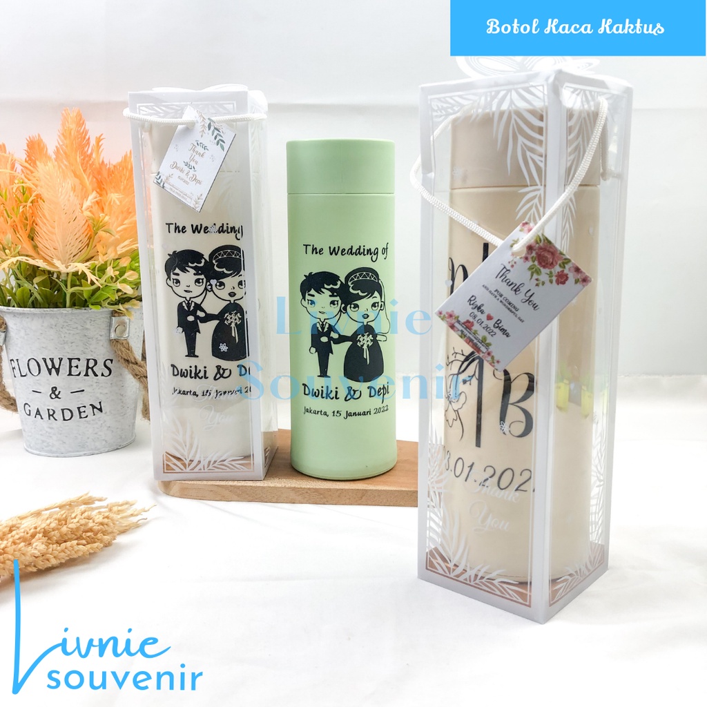 Jual Souvenir Botol Tumbler Kaca Kaktus Custom Sablon | Shopee Indonesia