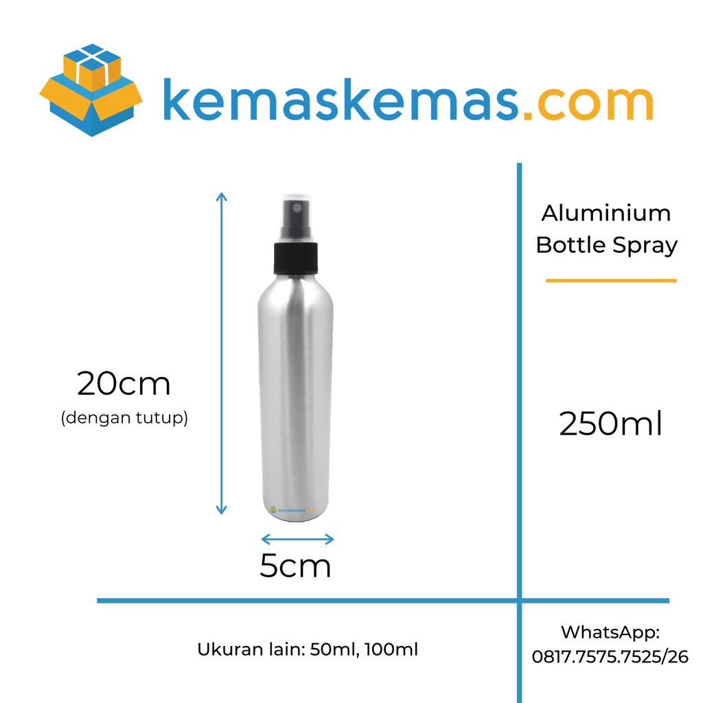 Jual Botol Spray Alumunium 250ml / Botol Semprotan Aluminium ukuran 250 ...