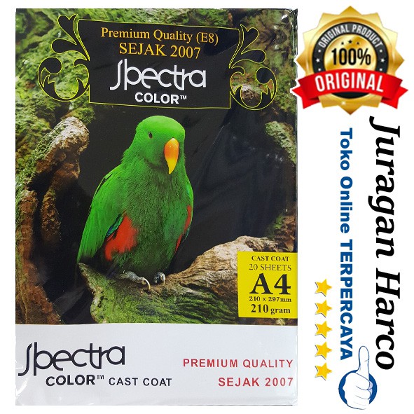 Jual Spectra Glossy Photo Paper Cast Coat A4 210 gram 20 sheets ...