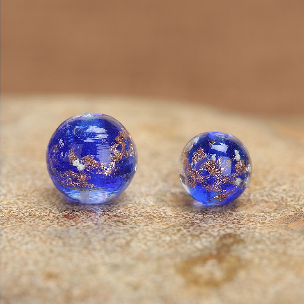 Jual Manik-Manik Kristal Luminous Corak Bunga Bentuk Bulat Lampwork ...