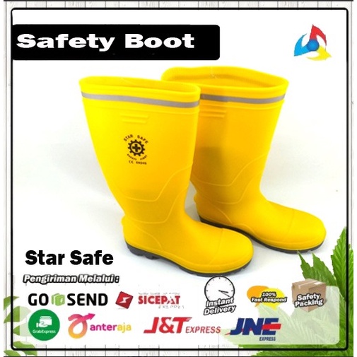 Jual Sepatu Boot Safety Star safe Kuning APD Proyek Dengan Cup Besi ...
