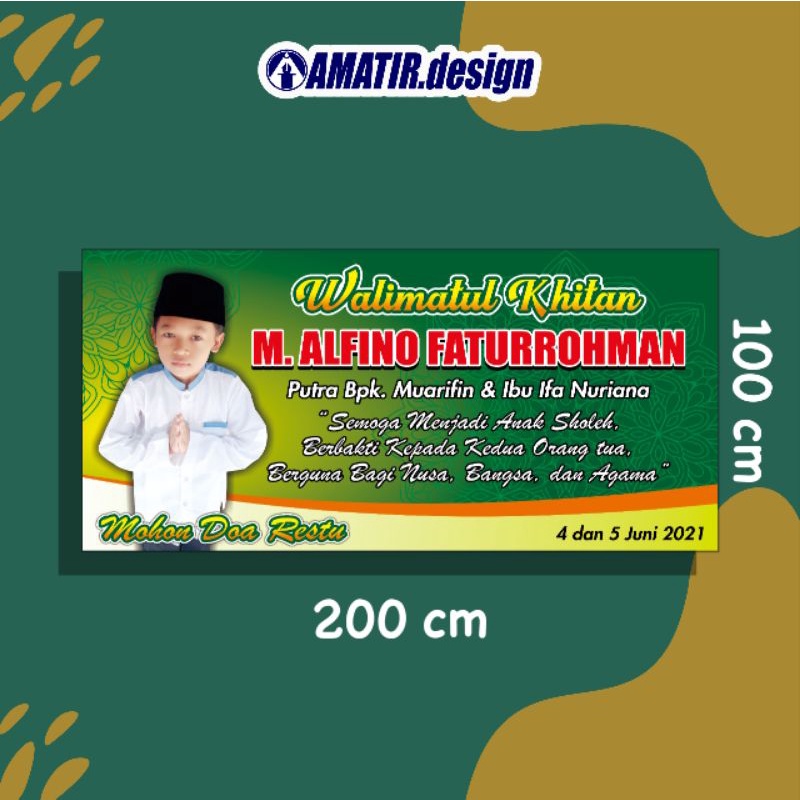 Jual BANNER WALIMATUL KHITAN, BANNER SUNATAN, BANNER KHITANAN (100x200 cm) | Shopee Indonesia