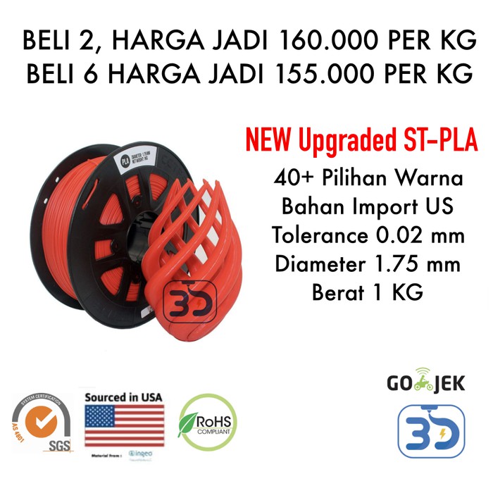 Jual Tinta 3D Printer Filament PLA dan ABS Kualitas Bagus - Bahan PLA ...