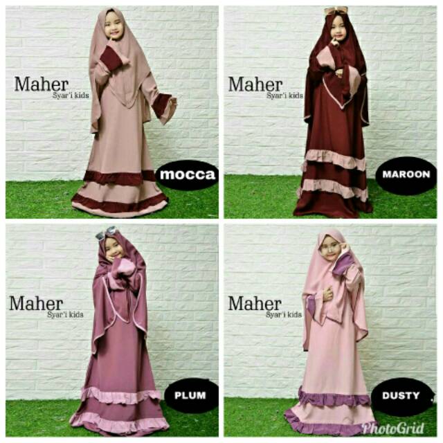 Jual PAKAIAN ANAK MUSLIM MAHER WARNA DUSTY,PLUM,MAROON,MOCCA FREE BERGO ...