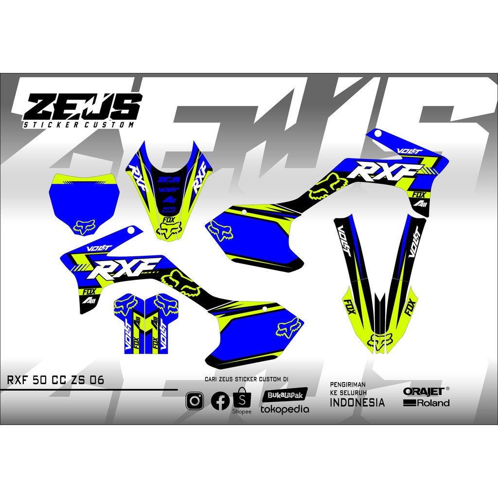 Jual Decal Sticker - Stiker Dekal Rxf 50cc Mini Trail Zeus SC 06 ...