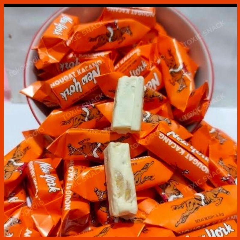 Jual PERMEN KUDA NEW YORK KACANG NOUGAT/PERMEN KUDA SUSU KACANG 200GR ...