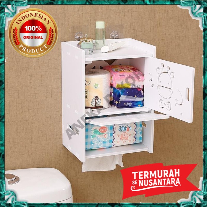 Jual Rak Tempat Tissue Aesthetic Kamar Mandi Toilet WC Penyimpanan ...