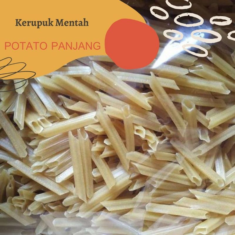 Jual [ 500 GR ] KERUPUK POTATO PANJANG MENTAH RENYAH / KRUPUK POTATO ...