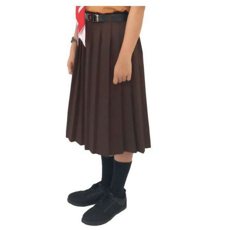 Jual Rok REMPEL seragam sekolah SD/SMP pendek karet coklat Size 4-16/Rok bawahan Pramuka SD SMP ...