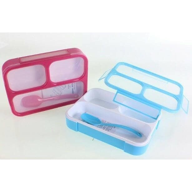 Jual Yooyee Grid Box Lunch Box Kotak Makan 3 Sekat Anti Tumpah Tempat ...