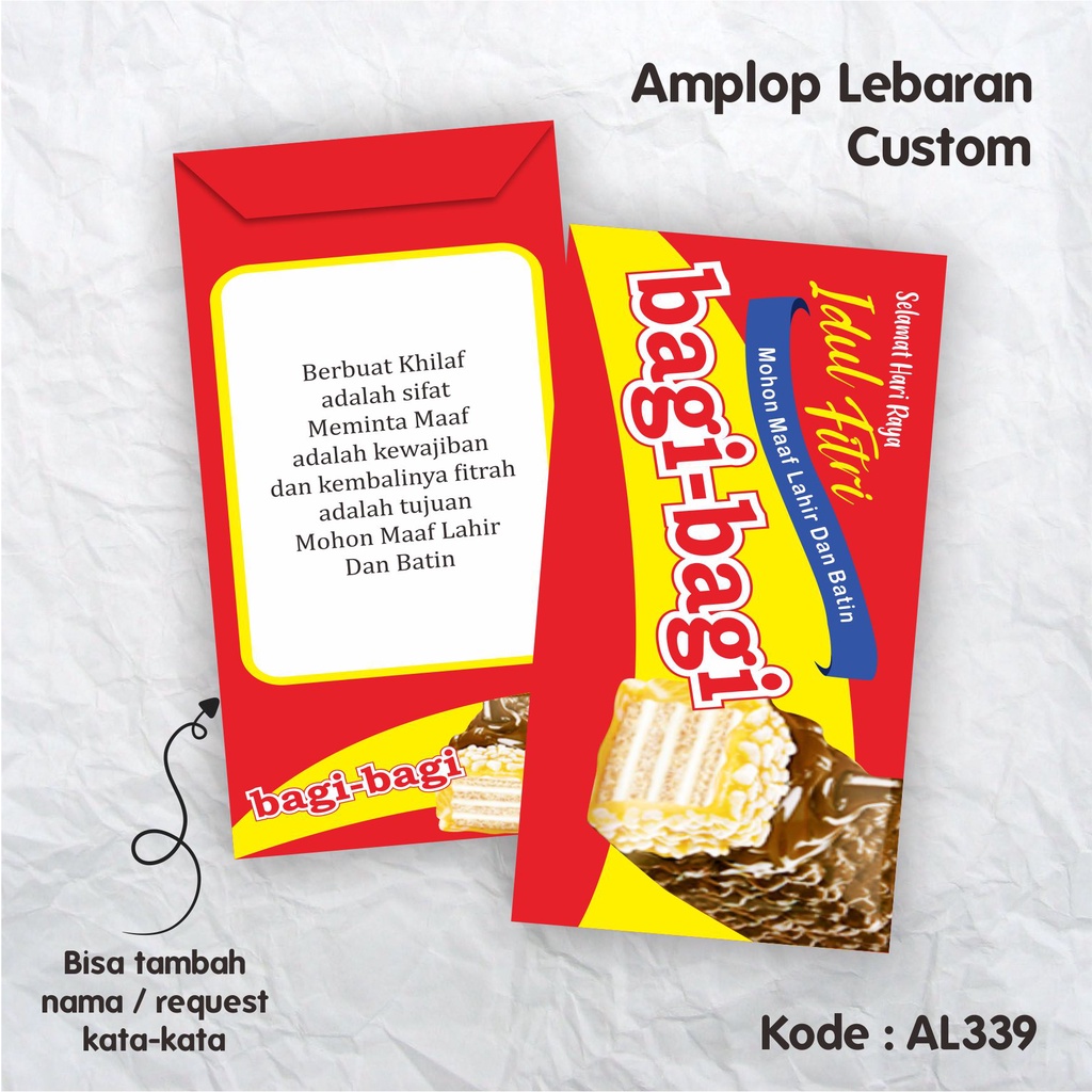Jual AMPLOP LEBARAN UNIK CUSTOM NAMA - AMPLOP IDUL FITRI | Shopee Indonesia