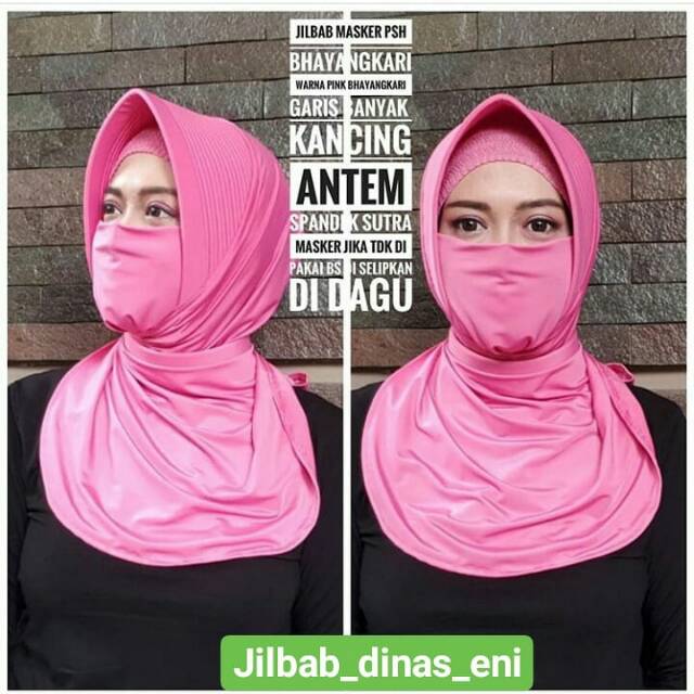 Jual JILBAB MASKER PSH BHAYANGKARI warna PINK BHAY | Shopee Indonesia