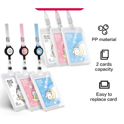 Jual Name Tag Kartu Tanda Pengenal Motif Doodle Warna Putih/Pink/Biru ...