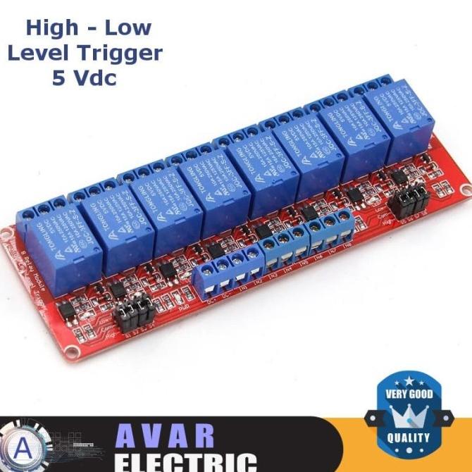 Jual Relay Module 8 Ch Channel 5V DC hi-lo high-Low Level Trigger ...