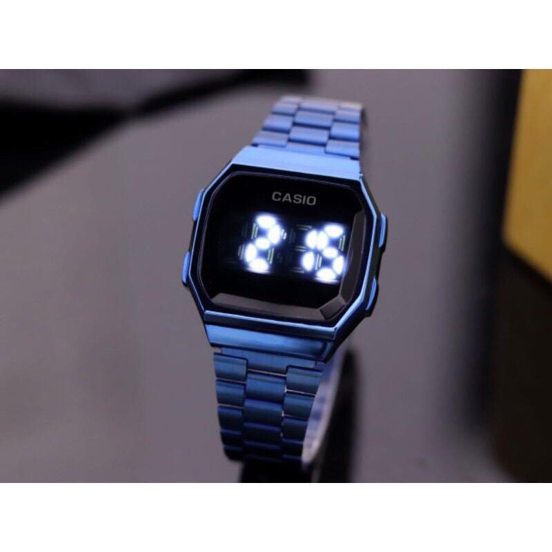 Jual Casio A-168W Touch Watch Display Navy | Shopee Indonesia