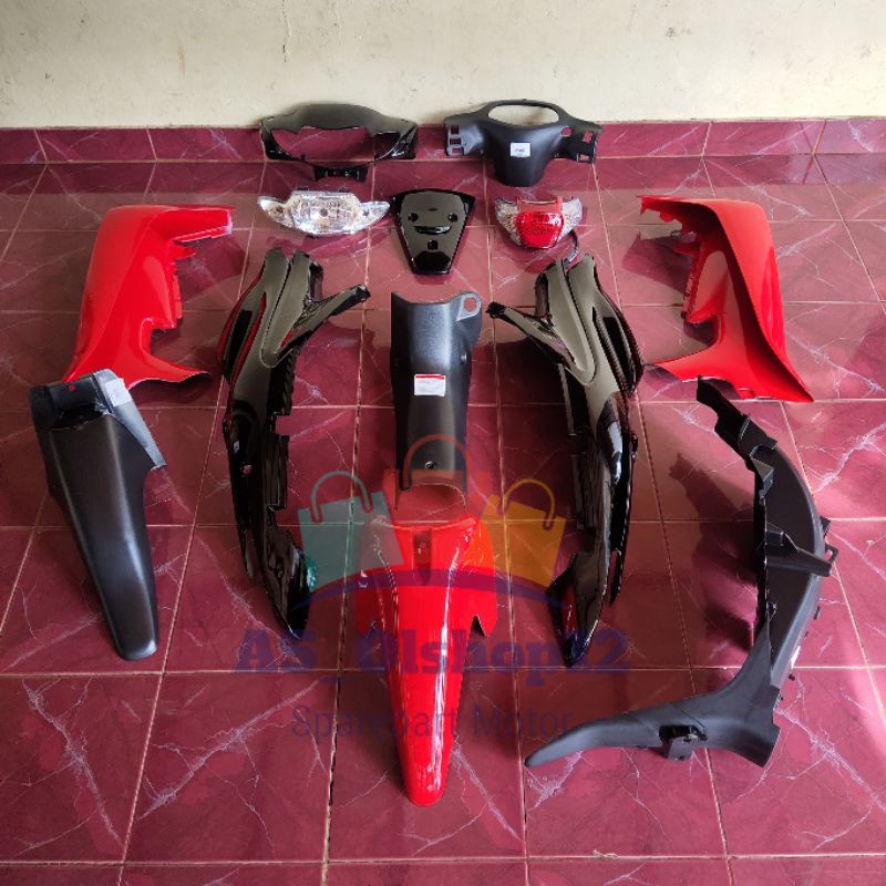 Jual FULL BODY HALUS KASAR 1 SET LAMPU SMASH 110 LAMA MERAH HITAM ...