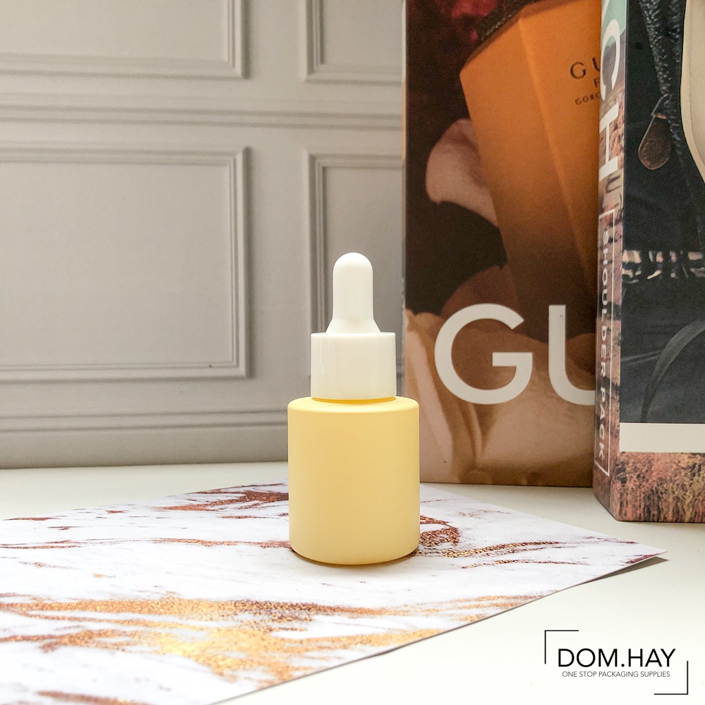 Jual 20ml Botol Pipet Kaca Pastel Tutup Putih Bahu Datar Packaging ...