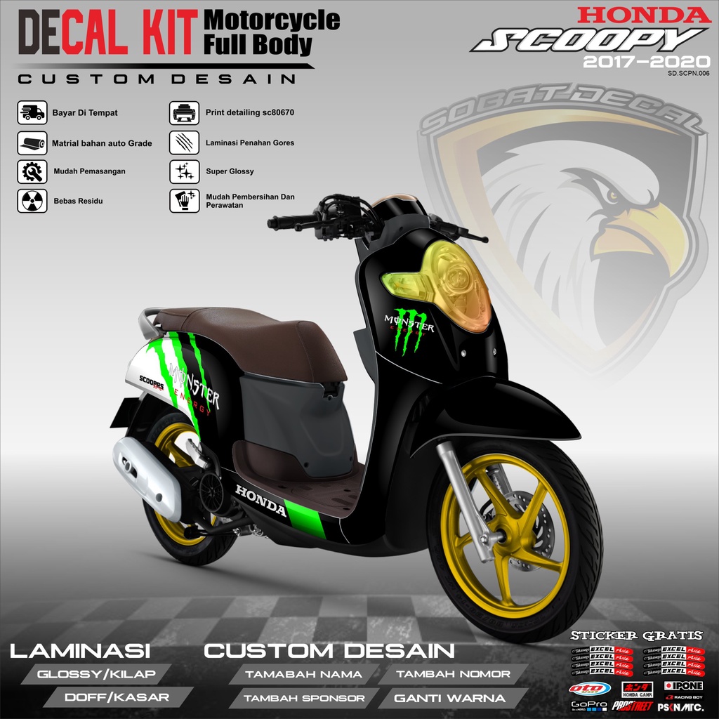 Jual Decal Scoopy New 2017 - Dekal Stiker Striping Fullbody Fullblok ...