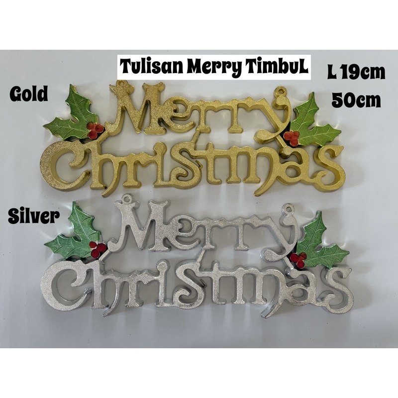 Jual Hiasan natal tulisan merry jumbo 30/40/50/60cm | Shopee Indonesia