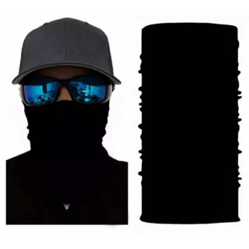 Jual MASKER BUFF MULTIFUNGSI HITAM POLOS TANPA JAHITAN PRIA WANITA ...