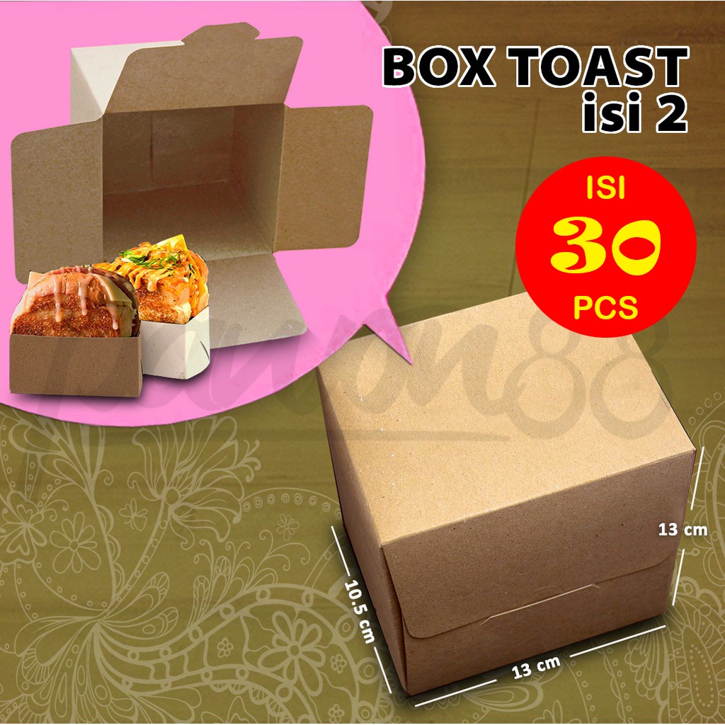 Jual Box Toast - Dus Roti Bakar - Kotak Roti Bakar KRAFT COKLAT - ISI 2 ...