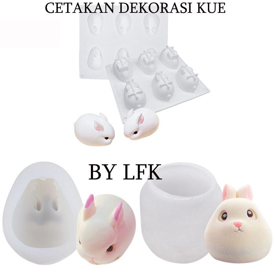 Jual Lys 3D Kelinci Rabbit Cetakan Kue Cake Coklat Loyang Silikon Agar ...