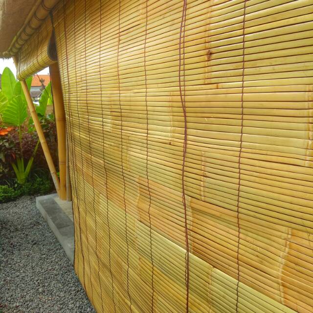 Jual Tirai bambu anti air L 2m x T 2,5m / krey bambu Waterproof / krei bambu lapis kain / tirai ...