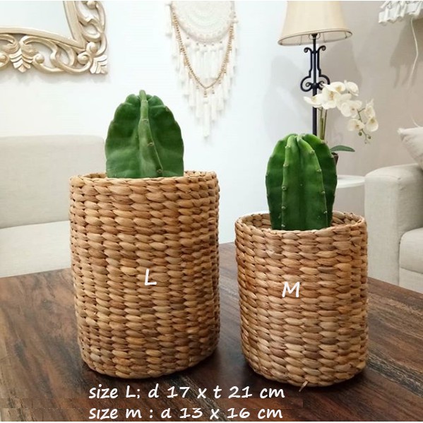Jual keranjang anyam / cover pot / tempat penyimpanan / vas bunga ...