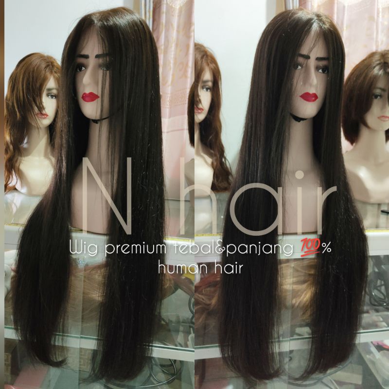 Jual WIG RAMBUT ASLI, PREMIUM tebal & panjang 100% human hair | Shopee ...
