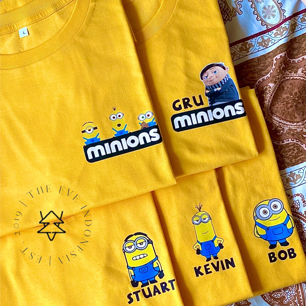 Jual Theeve KAOS TSHIRT KUNING FILM KARTUN MINIONS I Kaos Keluarga ...