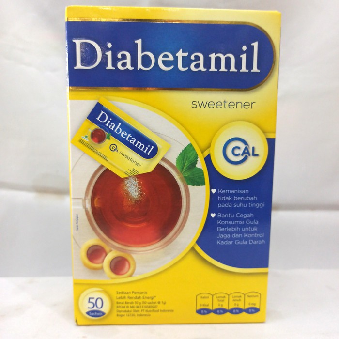 Jual Gula Rendah Kalori Diabetamil sweetener isi 50 sachet | Shopee ...