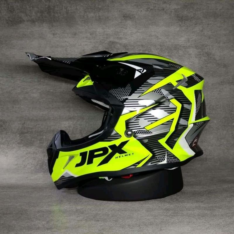 Jual HELM JPX CROSS X35 YELLOW FLUO GLOSS HELM CROSS JPX STABILO GLOSS ...