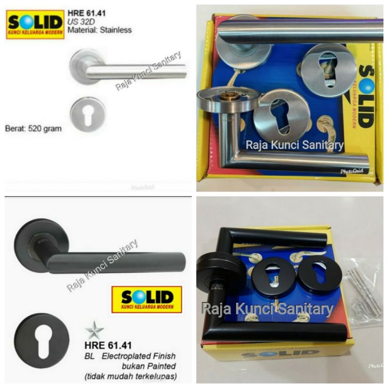 Jual Handle Pintu Roses Solid HRE 61.41 Stainless SUS 304/Matt Black ...