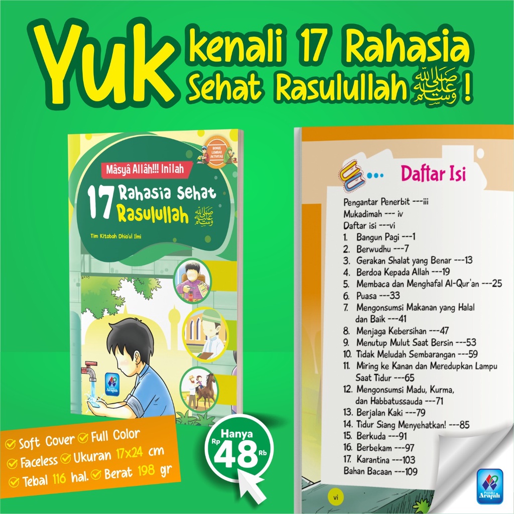 Jual Inilah 17 Rahasia Sehat Rasulullah Soft Cover Full Color | Shopee ...