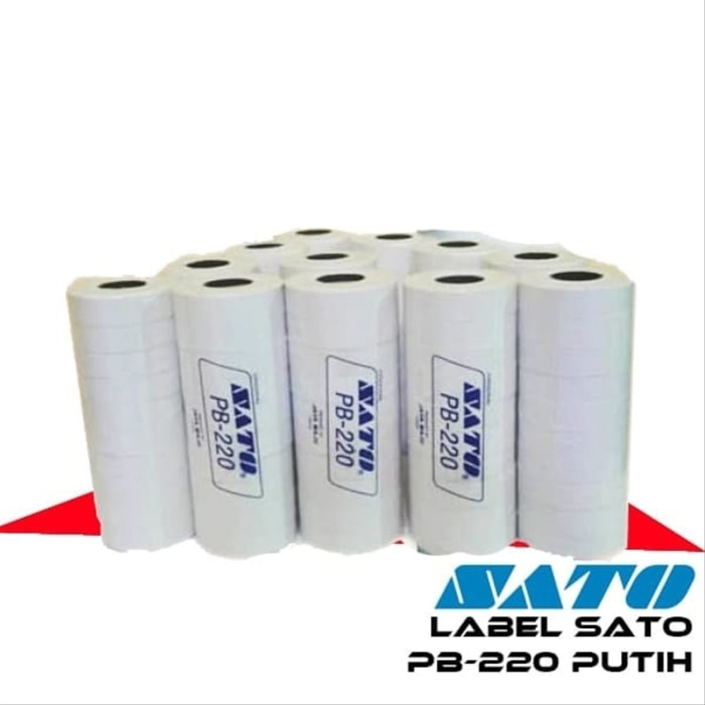 Jual 10 roll / Label Harga SATO Original / Price Label SATO PB 220 PUTIH | Shopee Indonesia