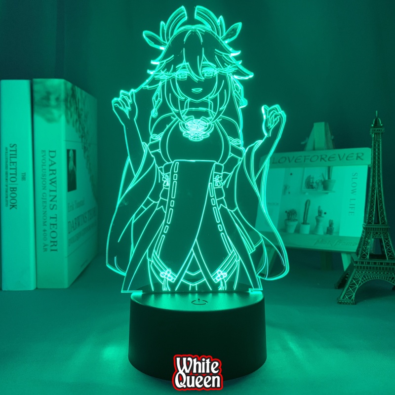 Jual Yae Miko lampu Hias led 3D RGB - lampu tidur acrlylic Genshin ...